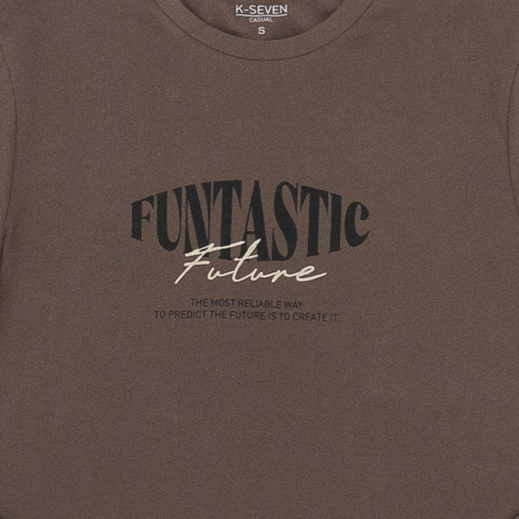 טי-שירט ארוכה חומה Funtastic Future גברים | bgoodonline